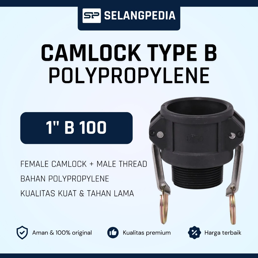 Jual Camlock Polypropylene PP Type B 100 Tipe B 1” inch Female Camlock ...