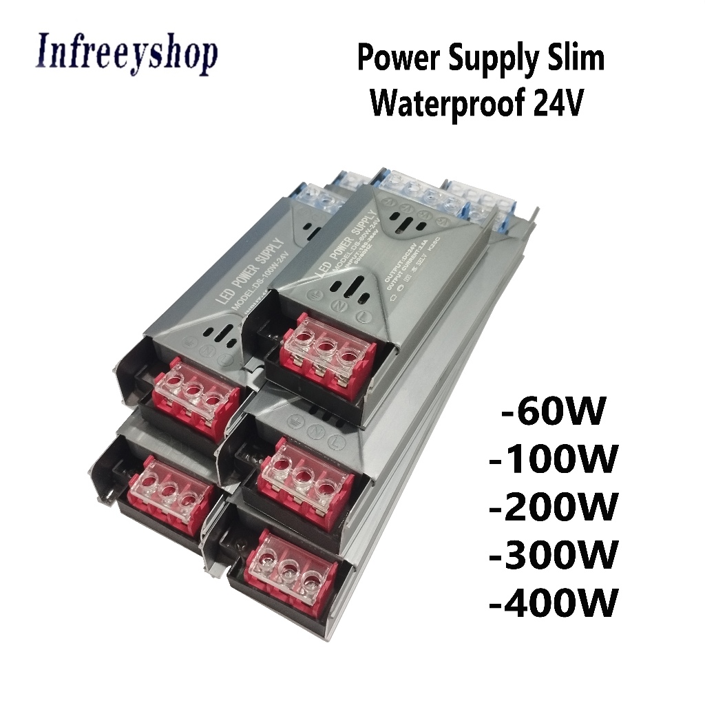 Jual travo slim Waterproof 24v power supply LED adaptor 24v 60w 100w ...