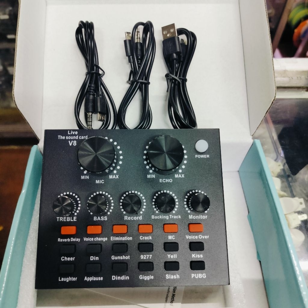 Jual Sound Card V8 Mixer External Soundcard V8 USB Audio Live Broadcast ...