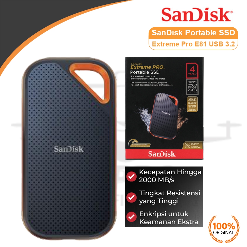 Jual SanDisk Extreme Pro SSD Portable SSD 4TB 2TB 1TB 500GB 480GB ...