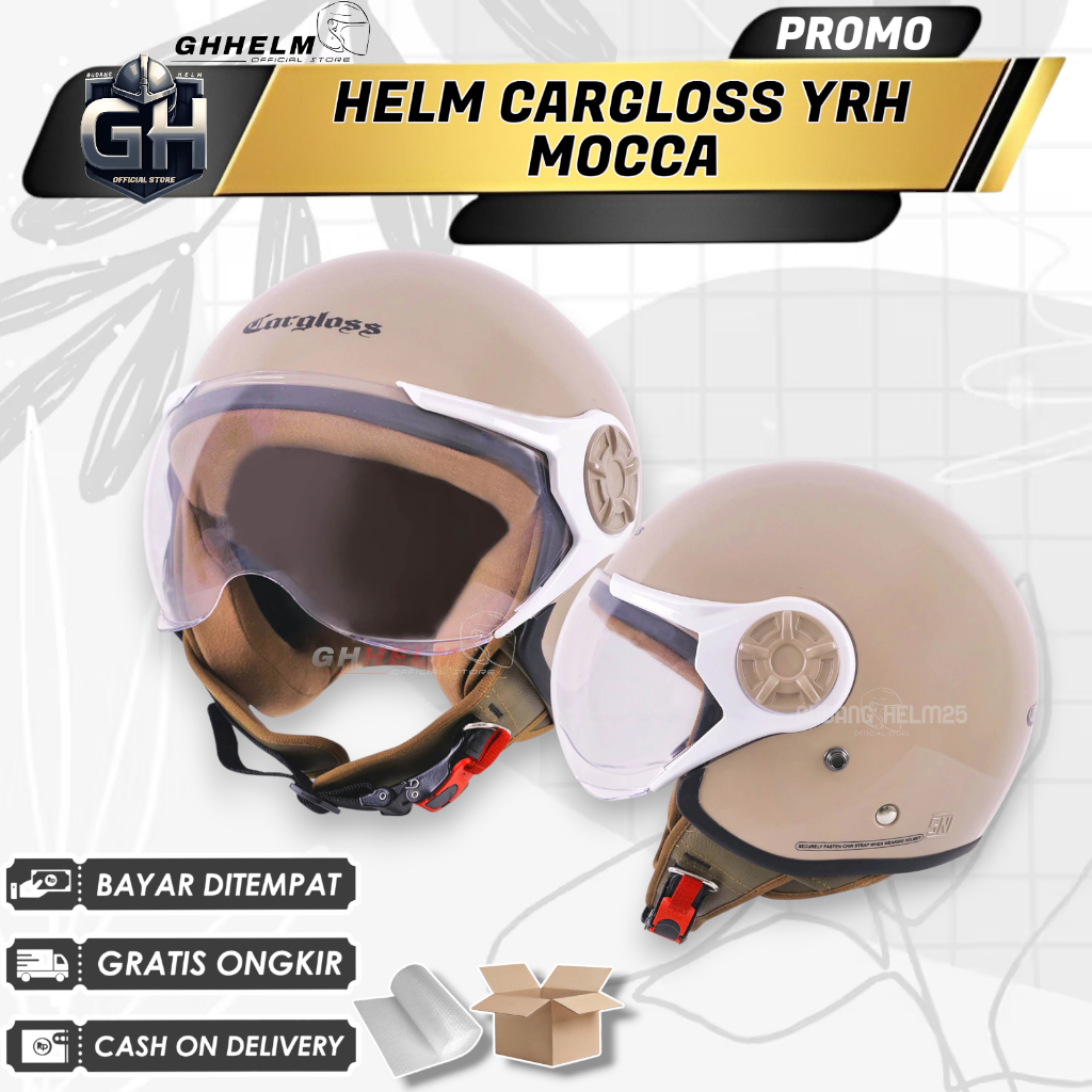Jual Helm Cargloss YRH Retro Helm Hijab - Mocca | Shopee Indonesia