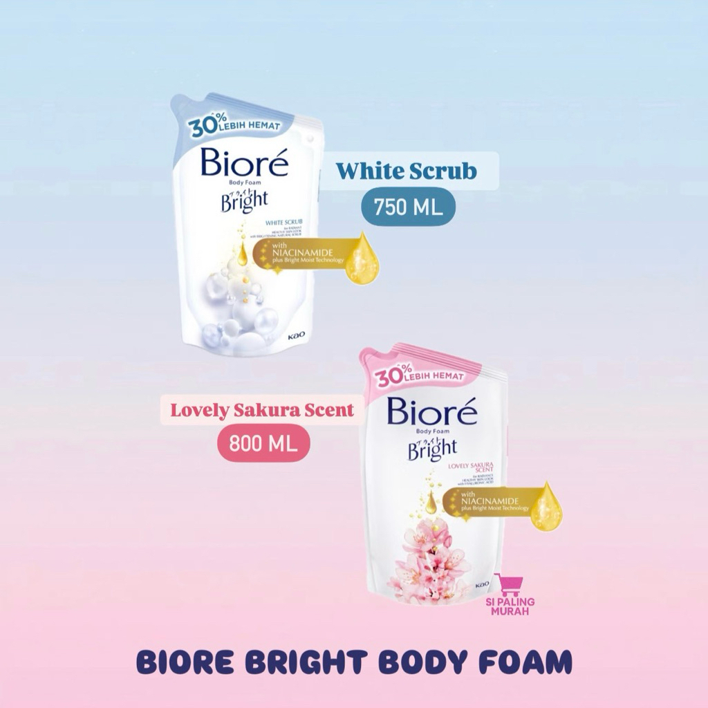 Jual BIORE Bright Sabun Mandi Cair White Scrub 750ml dan Lovely Sakura ...