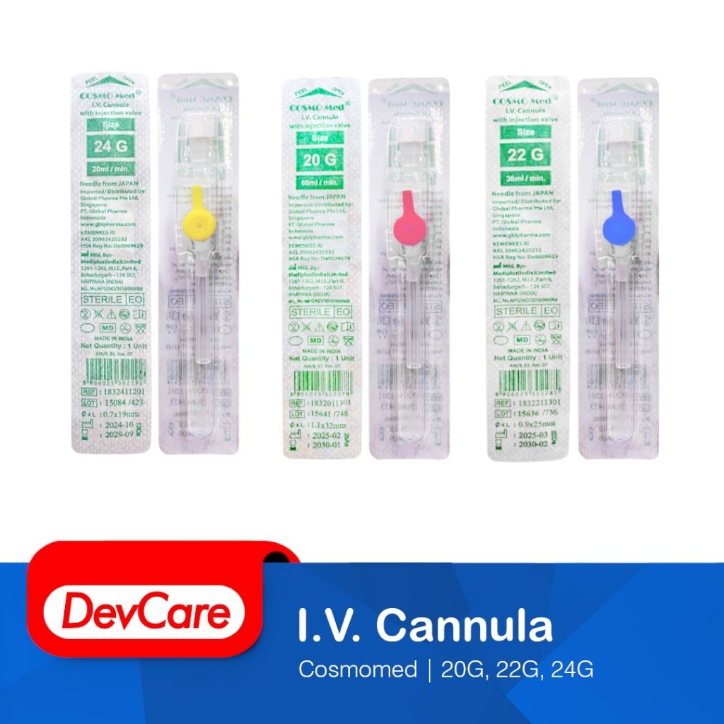 Jual Needle Wing Jarum Infus Kupu-Kupu 20G 22G 24G 26G COSMOMED IV ...