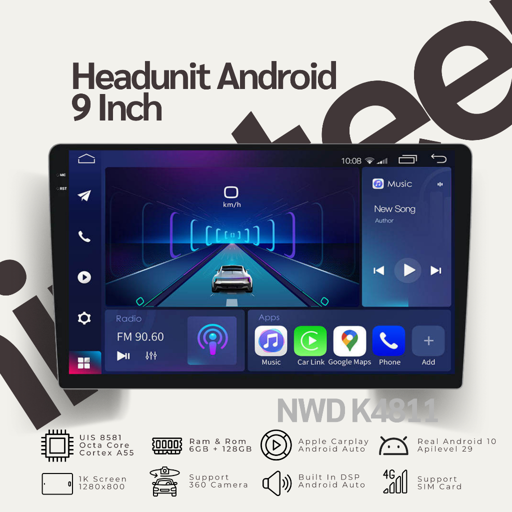 Jual NWD K4811 Headunit Android Universal 9 Inch IPS QLED 1K RAM 6GB ...