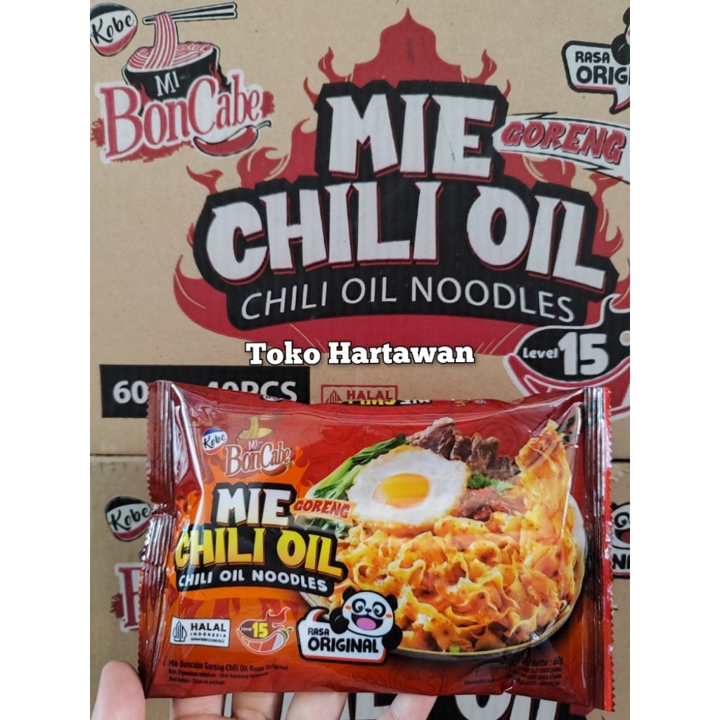 Jual Mie Boncabe Goreng CHILI OIL Level 15 (60gr X 5pc) | Shopee Indonesia