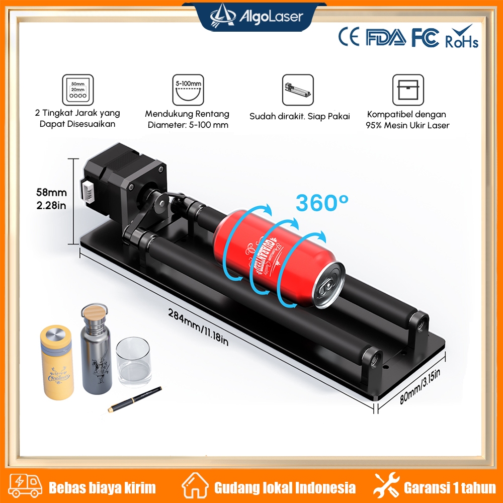 Jual AlgoLaser Rol Ukiran Laser Rol Putar 360° untuk mengukir objek ...