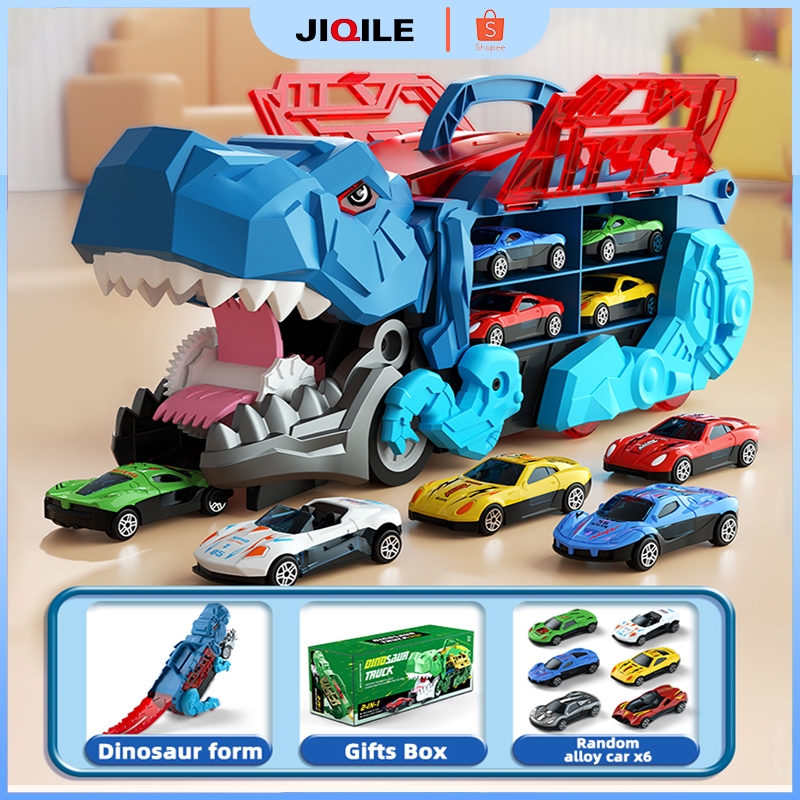 Jual JIQILE【Free 4/6/12 Mobil Car】Deformed Dinosaur Track Truck Mobil ...