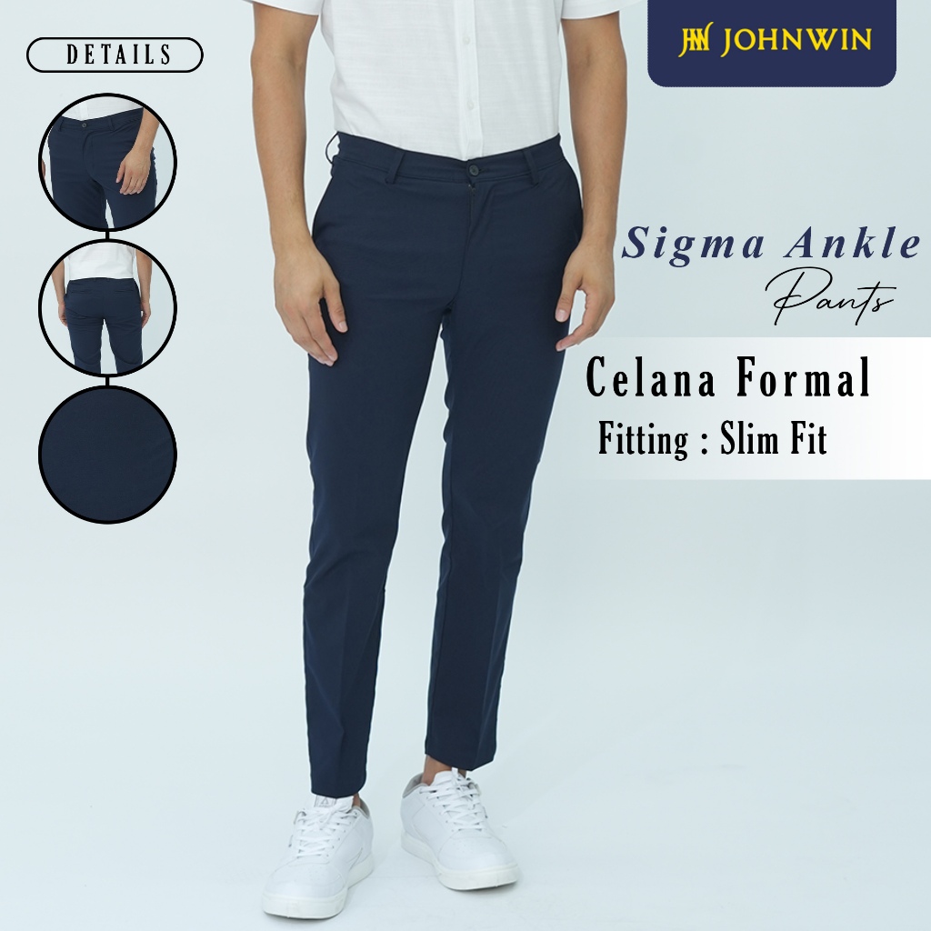 Jual Johnwin - Celana Formal Sigma Ankle Pants - Celana Panjang Pria ...