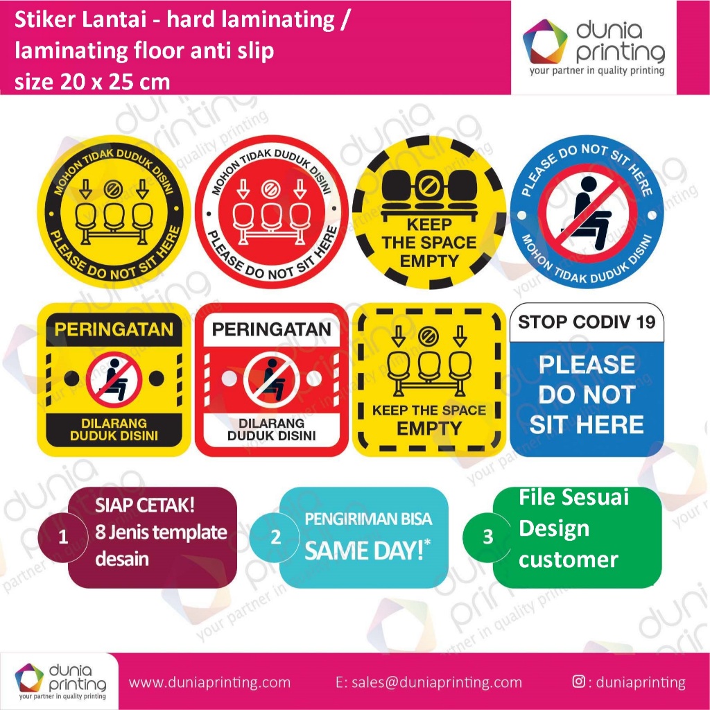 Jual Stiker Kursi / Stiker Bangku/ Tempat Duduk - Stiker Jaga Jarak ...