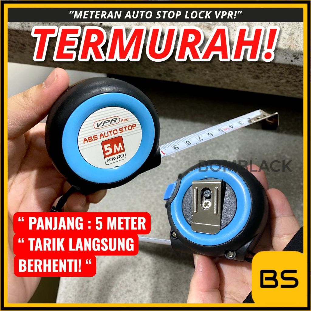 Jual Meteran Tangan 5 Meter Meteran Karet Otomatis 5m 19mm meteran 5 ...