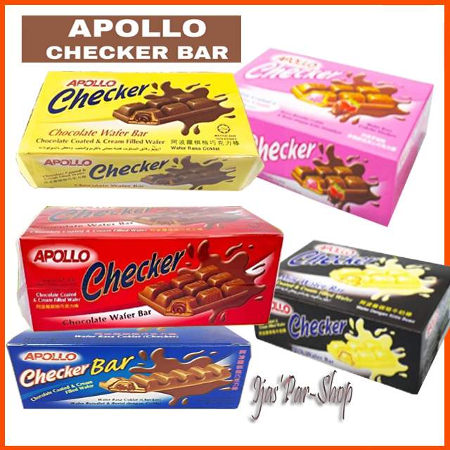 Jual Apollo Checker wafer Bar Malaysia Isi 24 pcs | Shopee Indonesia