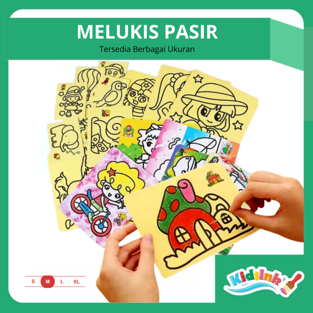 Jual KIDSINK Melukis Pasir SAND ART painting/ DIY Mewarnai Lukisan ...