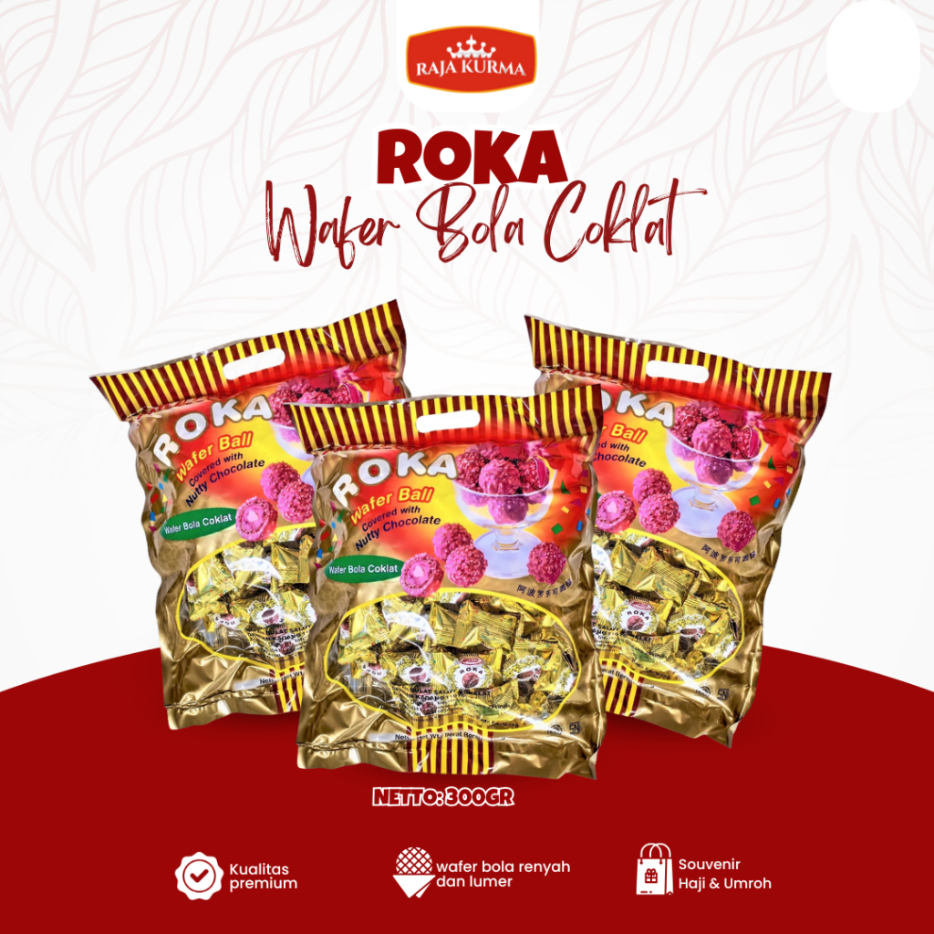 Jual Roka Apollo Wafer Ball Coklat kacang 300gr Original, gurih dan ...
