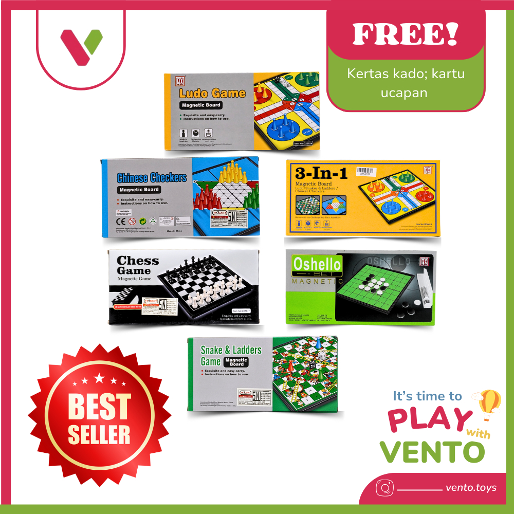 Jual [VENTO TOYS] Mainan Anak Games Dadu Board Games Papan Magnetik ...