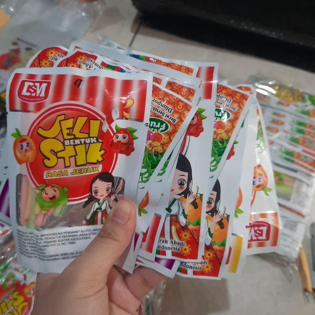 Jual 10 pcs permen jeli bentuk stik jelly stick pendek permen kemasan ...