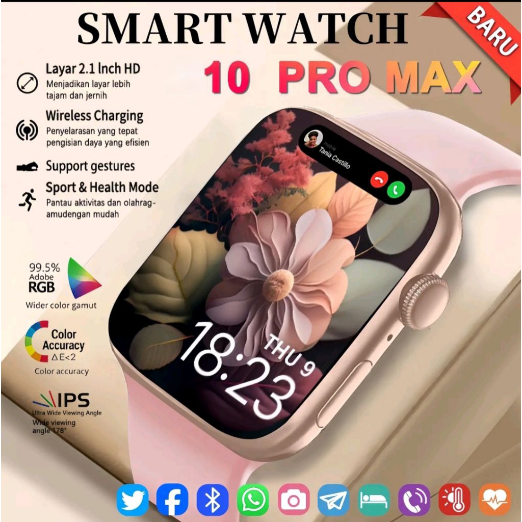 Jual Jam Tangan Pintar Smartwatch 10 Pro Max 100% baru Original HD ...