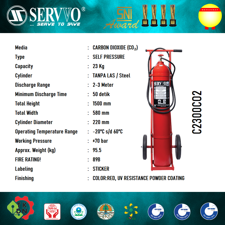 Jual Alat Pemadam Api - APAR Fire Extinguisher SERVVO Carbon Dioxide C ...