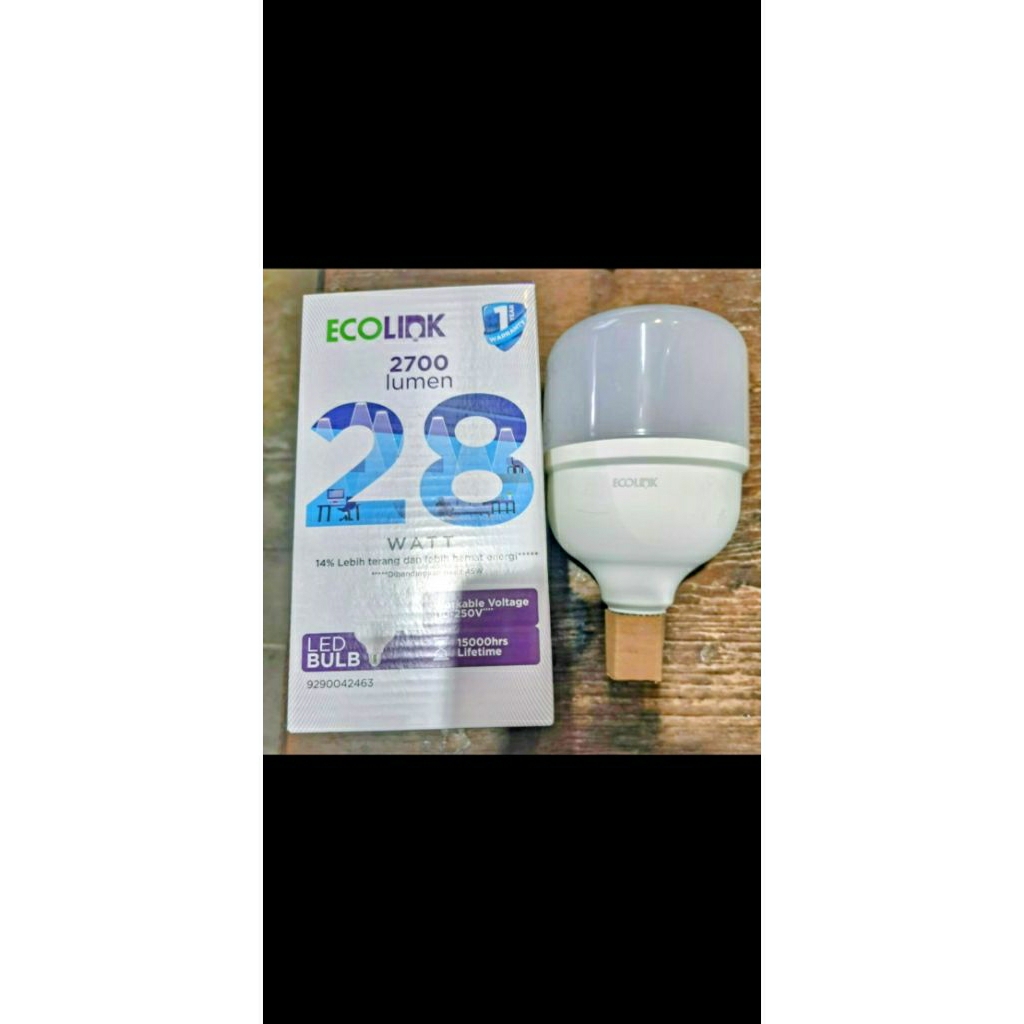 Jual Lampu LED Ecolink Bohlam Bulb 28 Watt (PUTIH) | Shopee Indonesia
