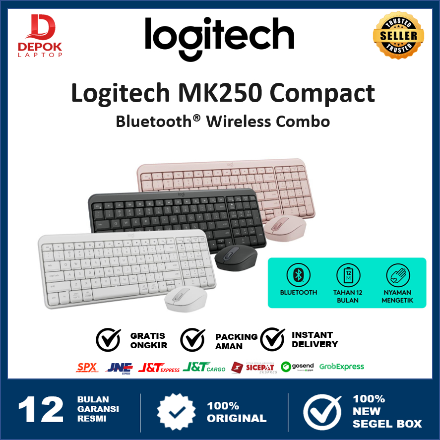 Jual Logitech MK250 Compact Combo Mouse dan Keyboard Nirkabel Bluetooth Original | Shopee Indonesia