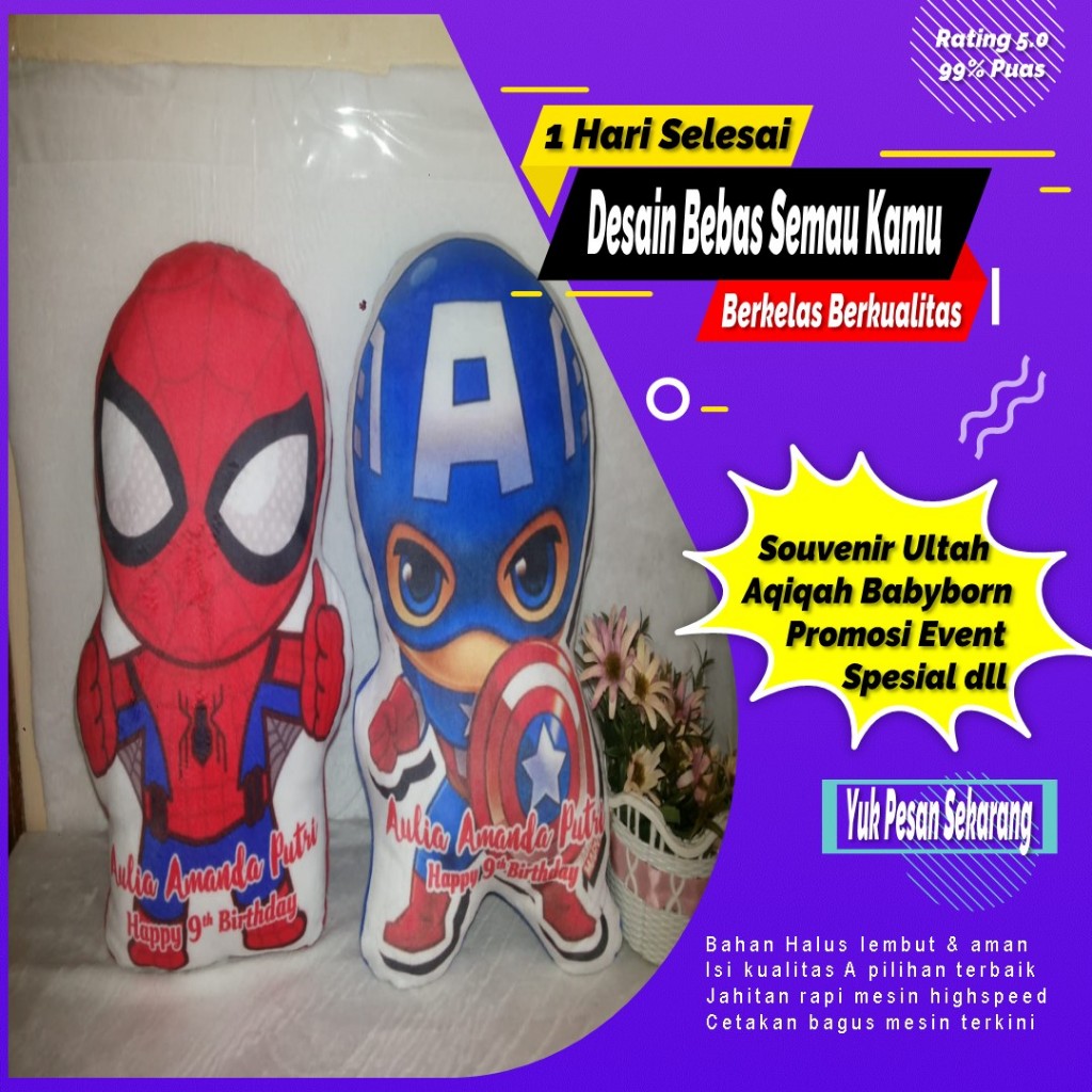 Jual souvenir hampers bantal boneka ultah birthday ulang tahun aqiqah ...