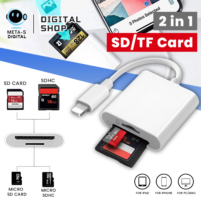 Jual Lightning to USB 3 Camera Adapter to SD OTG Card Reader for iPhone ...