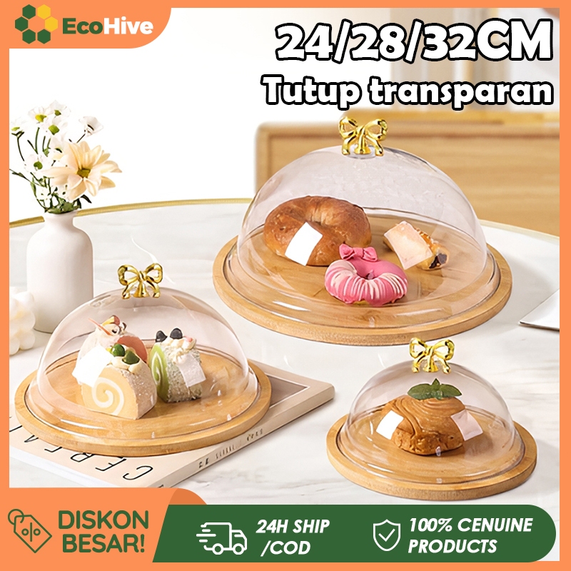 Jual Tempat kue Kayu Bamboo Tudung Saji Kue Tempat Roti Tempat ...