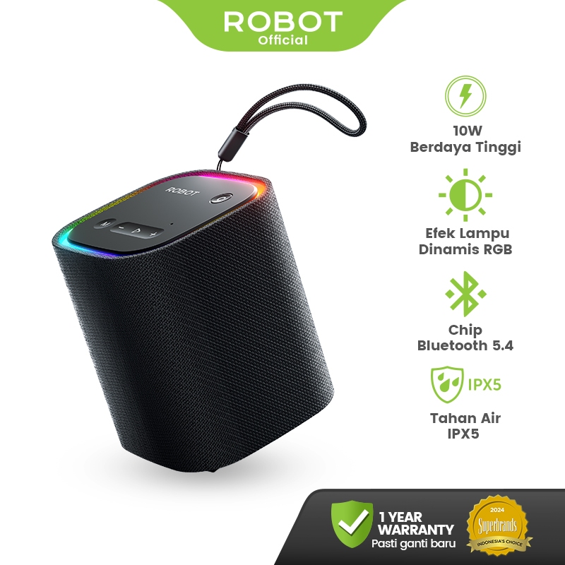 Jual ROBOT Speaker Bluetooth 10W RGB Waterproof IPX5 Bluetooth 5.4 ...
