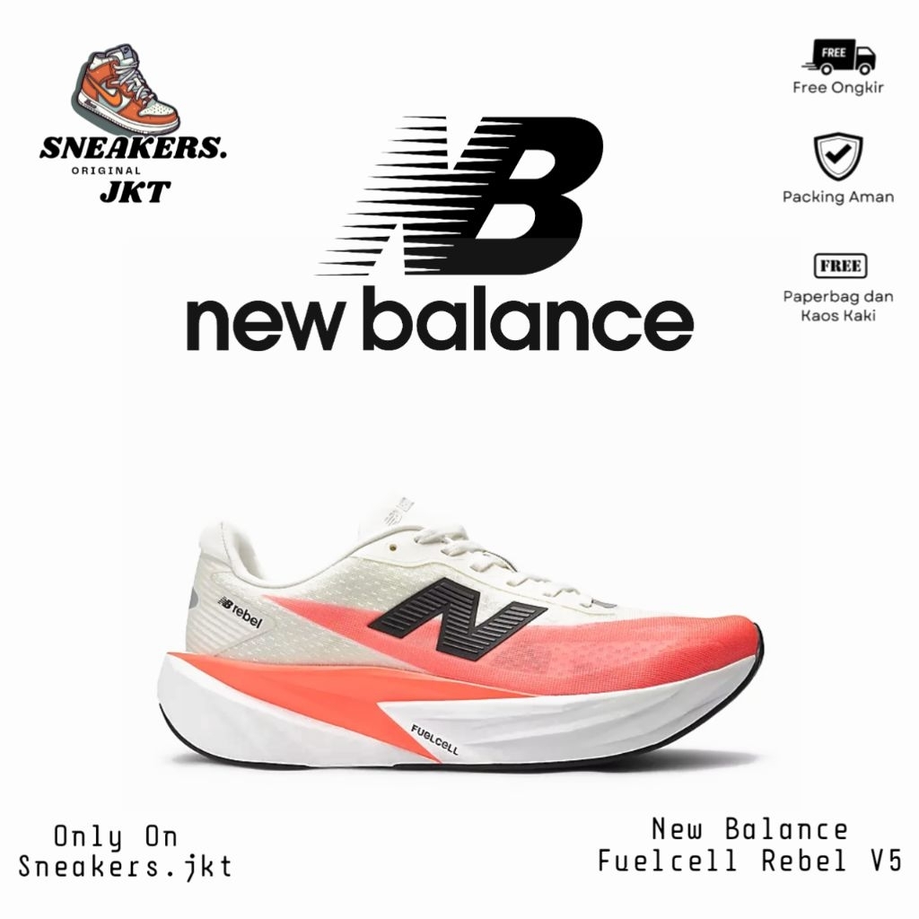 Jual Sepatu Running New Balance Fuelcell Rebel V5 Urgent Red/White Men ...