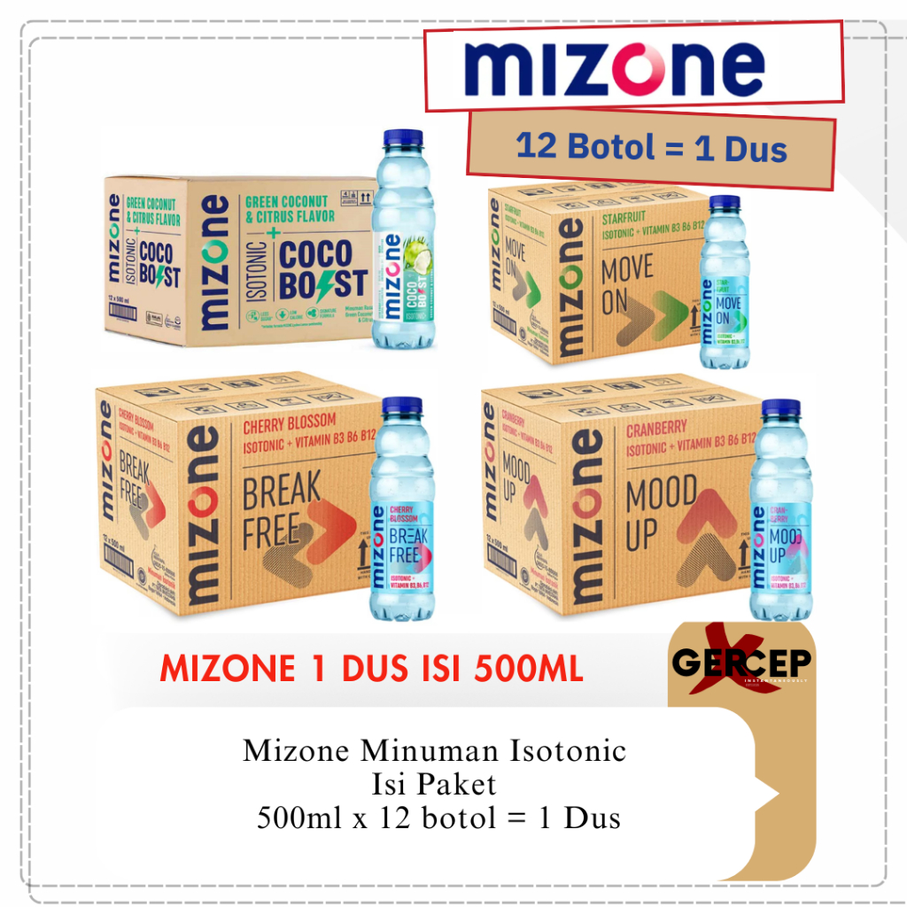 Jual Mizone 1 Dus Minuman Isotonik Active 12 Botol 500 ml | Shopee ...