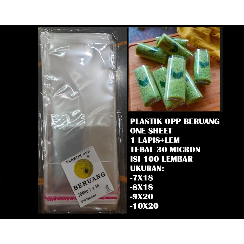 Jual Plastik Opp Beruang One Sheet (1 Lapis) + Lem untuk Dadar Gulung ...