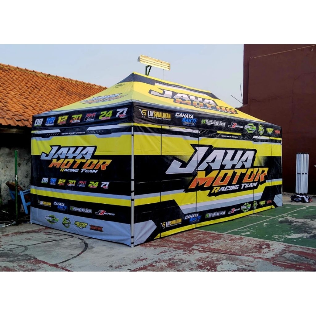 Jual Tenda Paddock Balap Ukuran 6 mtr X 3 mtr Custom Desain Rangka ...