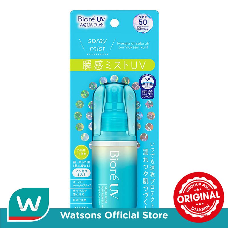Jual Biore UV Aqua Rich Aqua Protect Mist Skin Care SPF 50 PA++++ 60ml ...