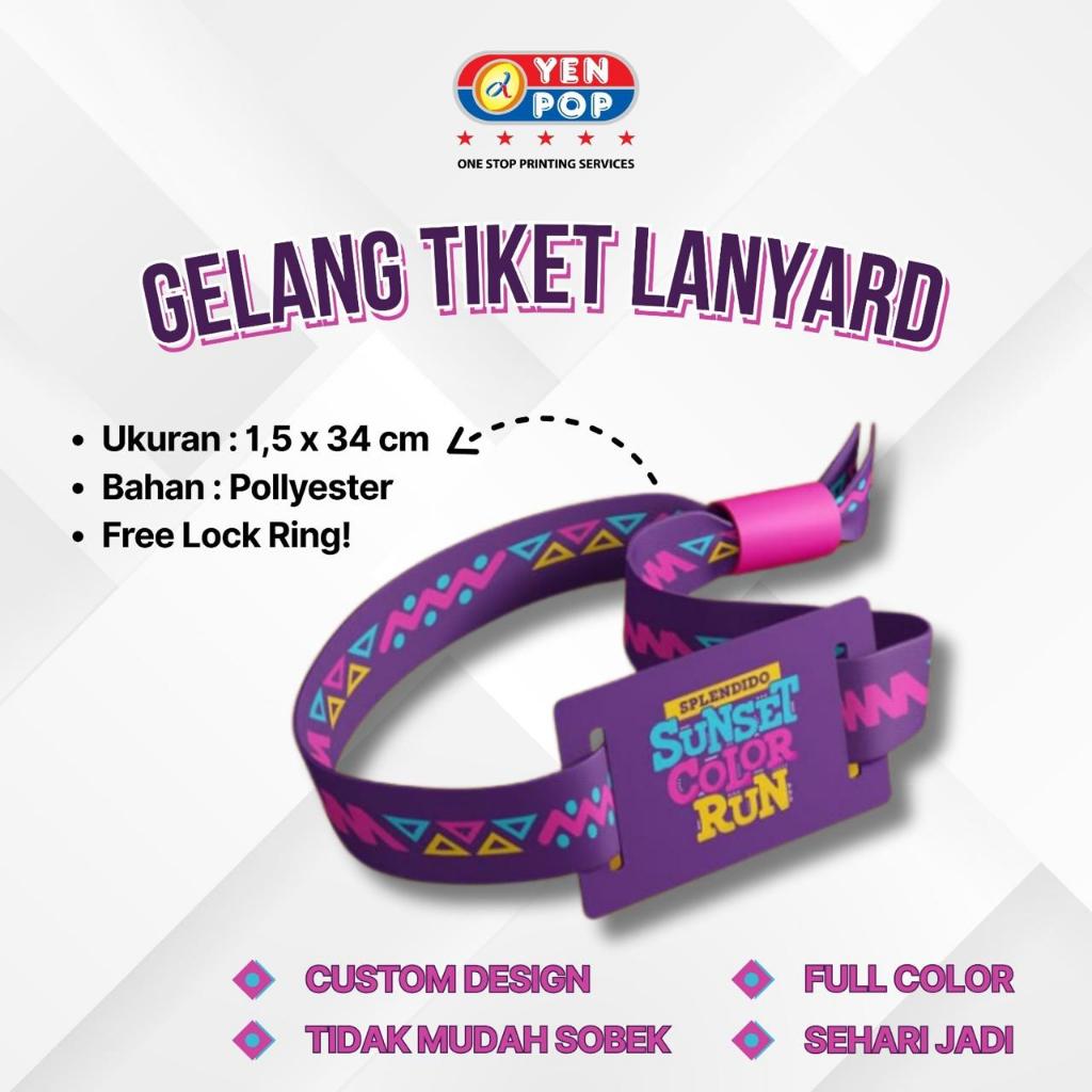 Jual GELANG TIKET EVENT LANYARD CUSTOM 2 CM ANTI AIR BAHAN SATIN ...