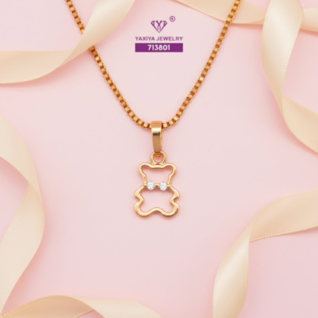Jual Yaxiya Liontin Wanita Motif Bear Permata Perhiasan Lapis Emas 18K ...