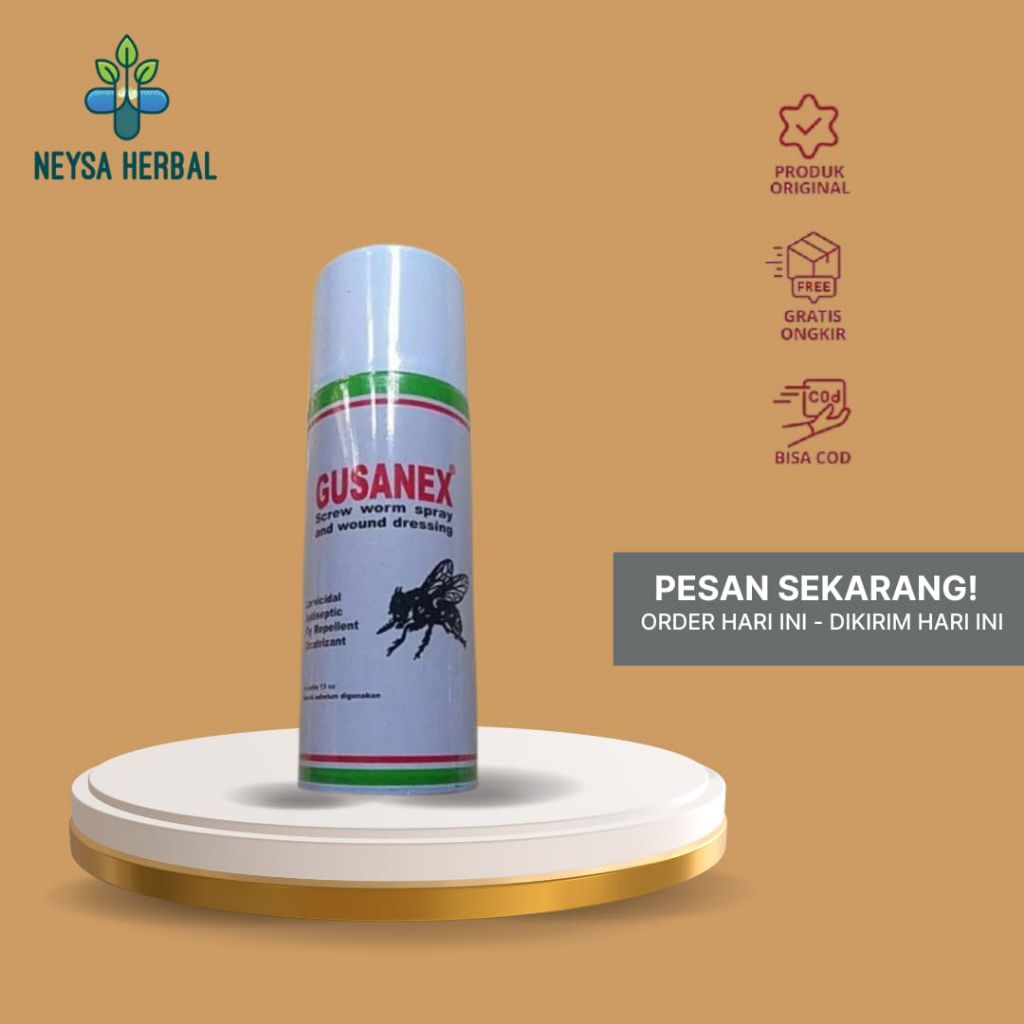 Jual GUSANEX SPRAY - Obat Antibiotik Semprot Luka Luar Anti Parasit ...