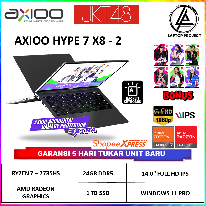 Jual Laptop Axioo Hype 7 X8-2 Ryzen 7 7735HS 16GB SSD 1TB 14 Inch FHD ...