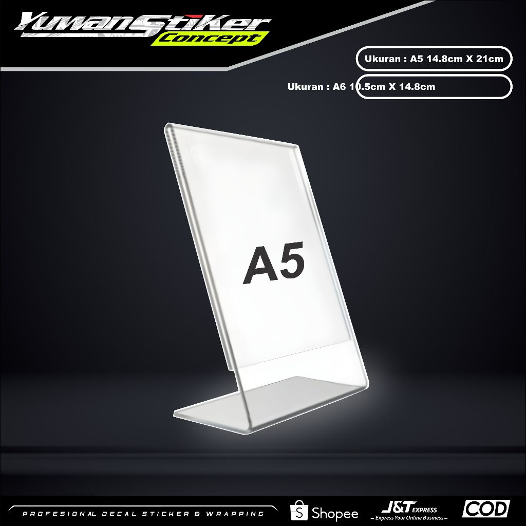 Jual Akrilik Tempat Brosur A5, Acrylic Brosur Holder Stand 1 sisi ...