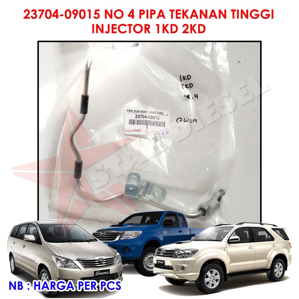 Jual 23704-09015 NO 4 PIPA TEKANAN TINGGI INJECTOR 1KD 2KD SELANG ...