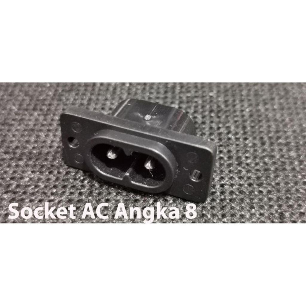 Jual Socket AC Angka 8 female terminal 2 pin /konektor kabel Power 2 ...