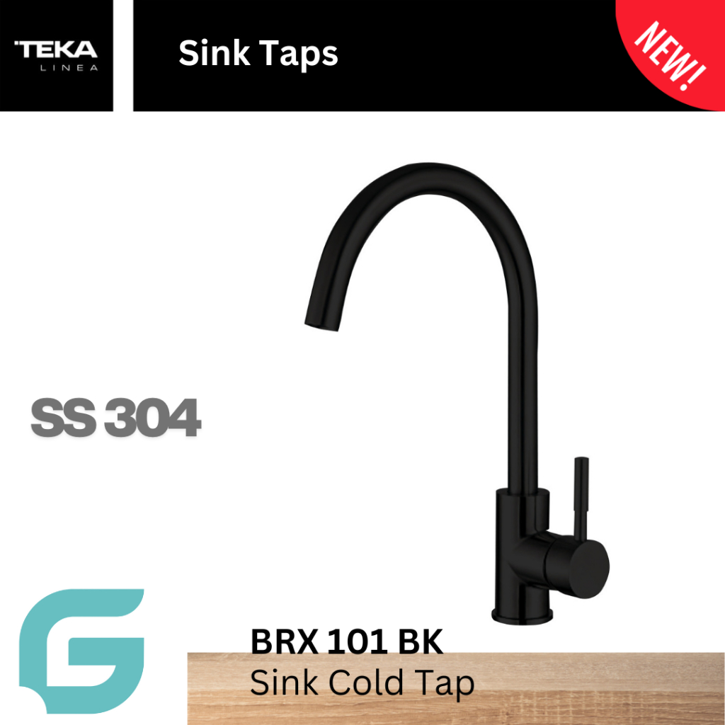 Jual TEKA LINEA Kran Dapur Dingin Sink Cold Tap BRX 101 BK | Shopee ...