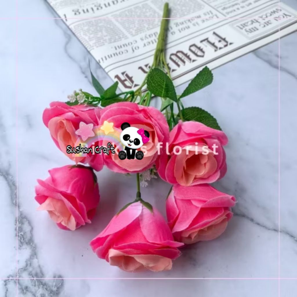 Jual bunga plastik hiasan bucket mawar | Shopee Indonesia