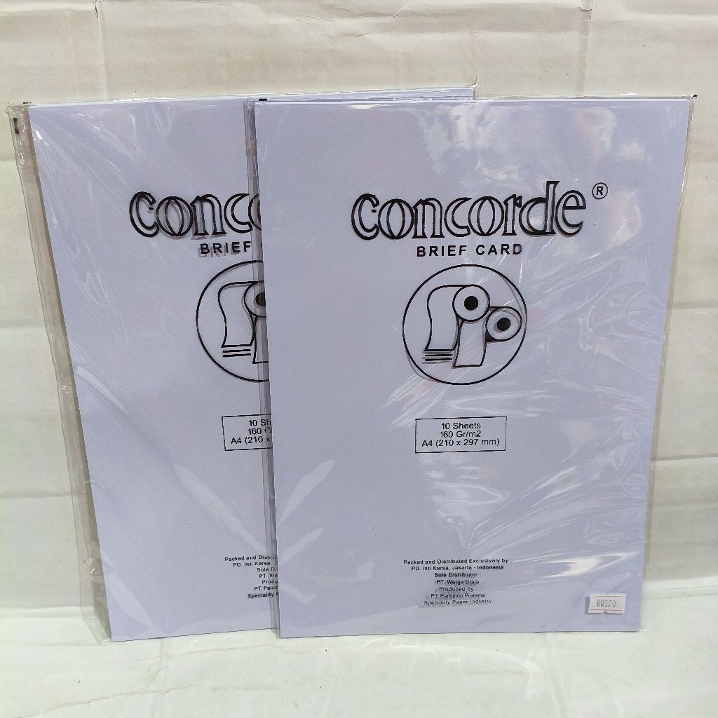 Jual KERTAS CONCORDE BRIEF CARD A4 10lembar 160gsm/ pack | Shopee Indonesia