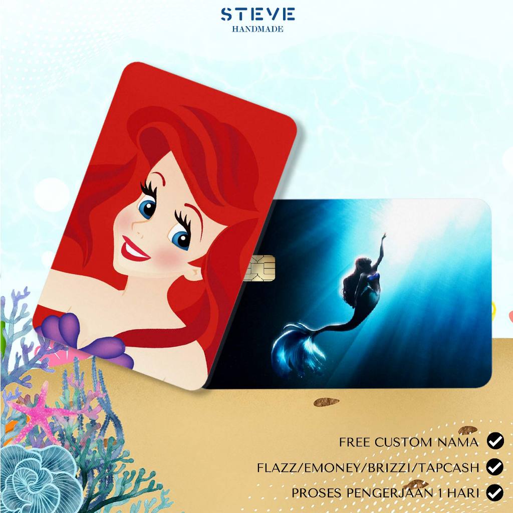 Jual Flazz Gen 2 Emoney Brizzi Tapcash Little Mermaid Custom Nama UV ...