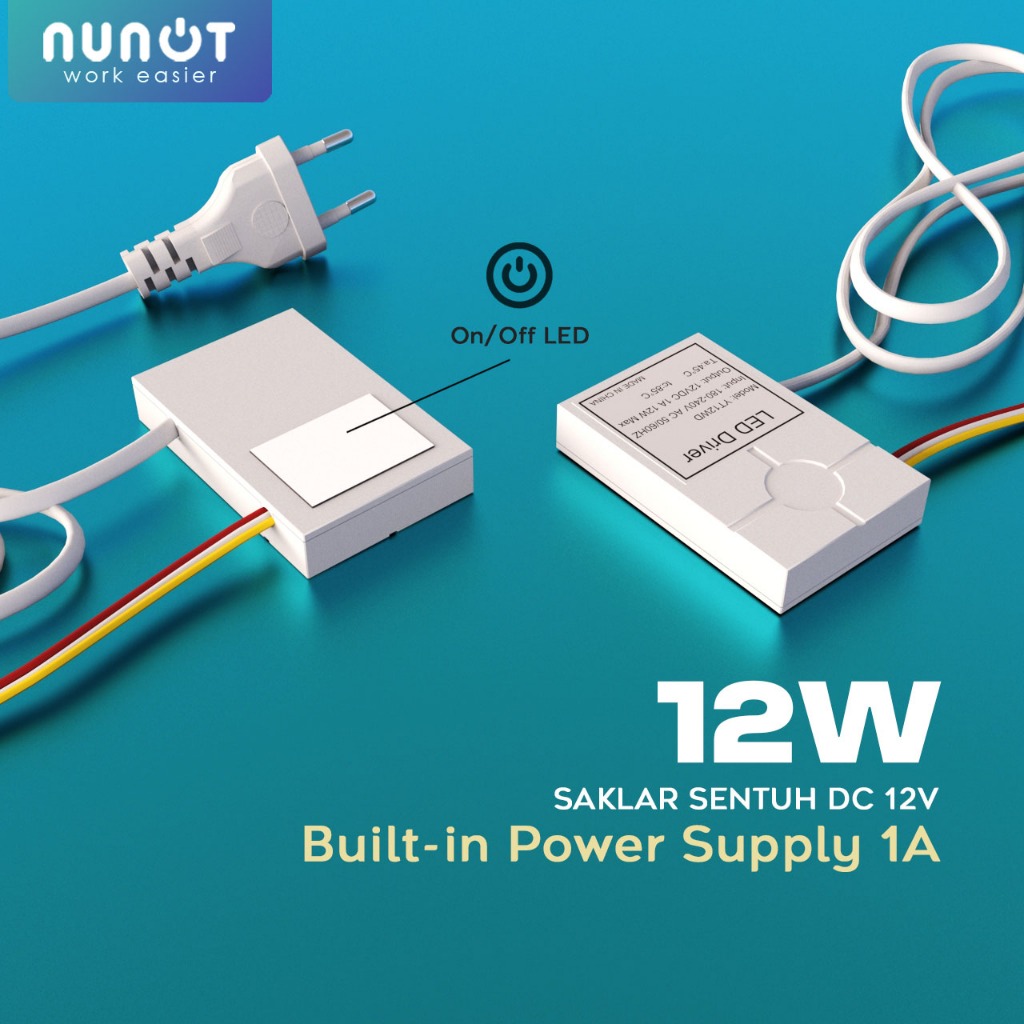 Jual Saklar Sensor Sentuh DC 12V Built-in Power Supply 1A 12W Untuk ...