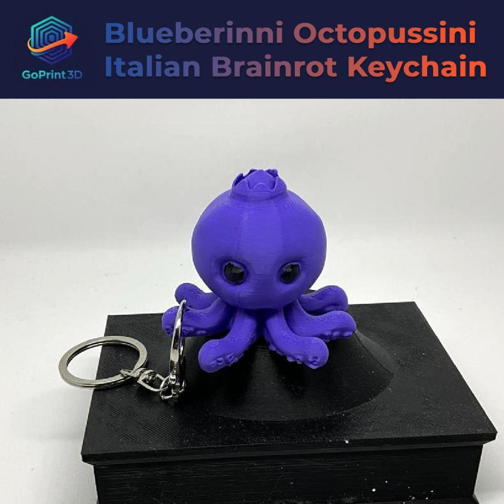 Jual Blueberinni Octopussini Italian Brainrot Keychain Figure Meme ...