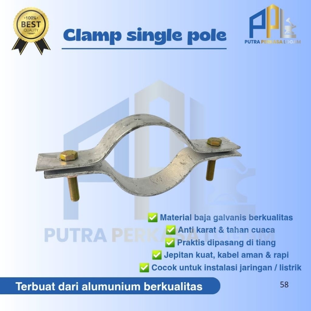 Jual POLE CLAMP SINGLE/CLAMP POLE/CLAMP TIANG FIBER OPTIK | Shopee ...