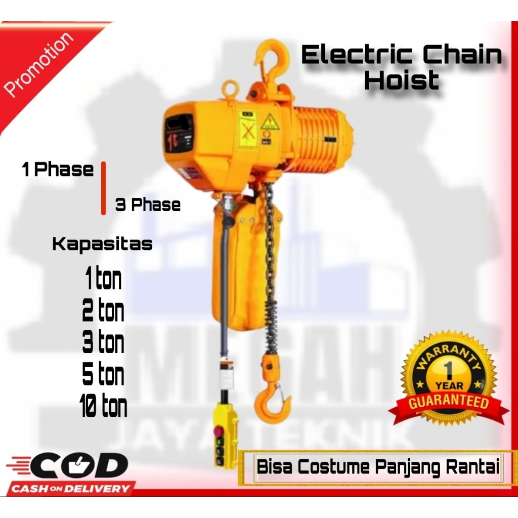 Jual ELECTRIC CHAIN HOIST 1 TON X 12 METER 3 PHASE 380V WEKA GERMANY ...