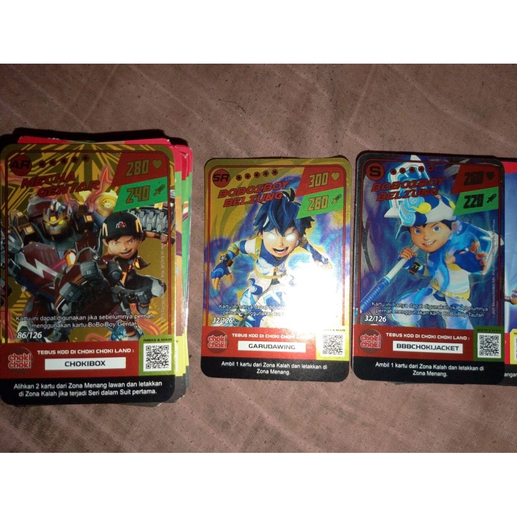 Jual Kartu Boboiboy Choki Choki Monsta Galaxy Card Fullset 128 kartu ...