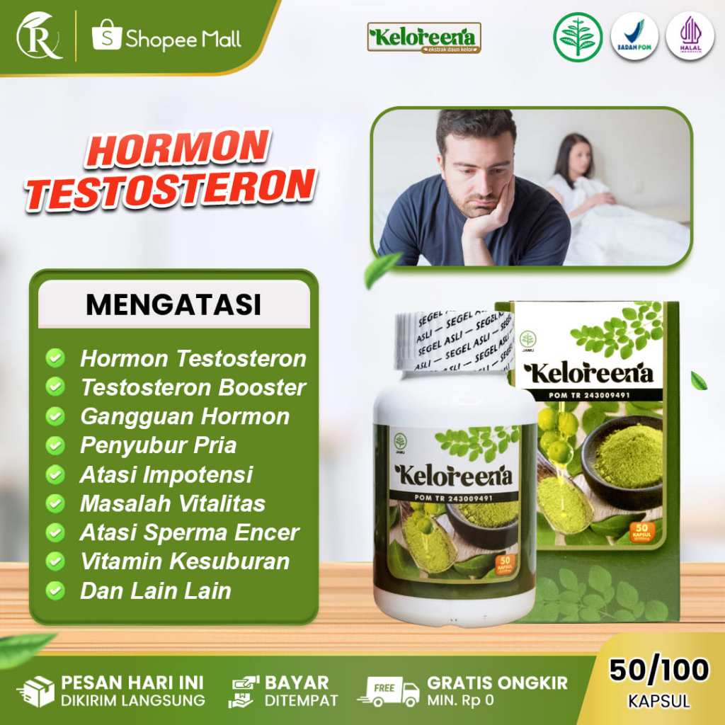 Jual KELOREENA Obat Penambah Hormon Testosteron / Testorone Booster ...