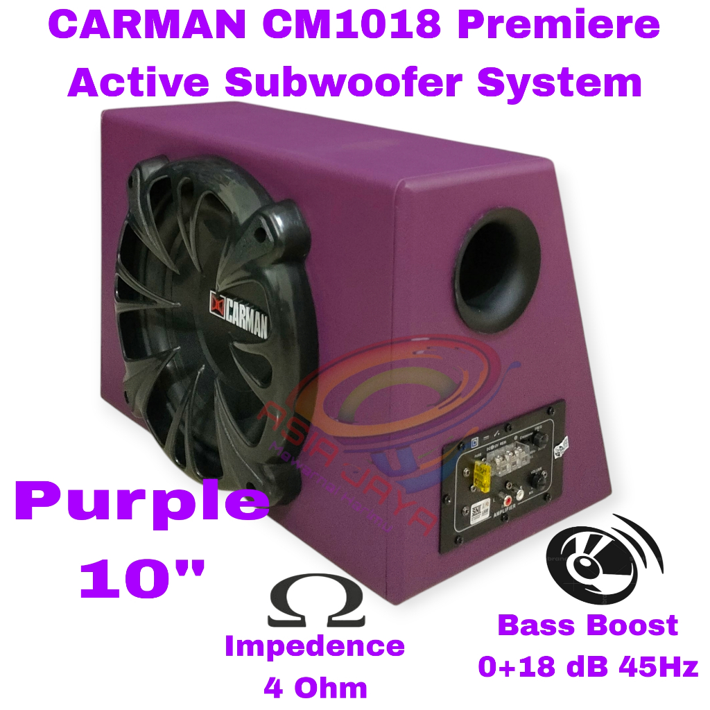 Jual Basbox Basstube Mobil Subwoofer Aktif CARMAN CM1018 Premium Purple ...